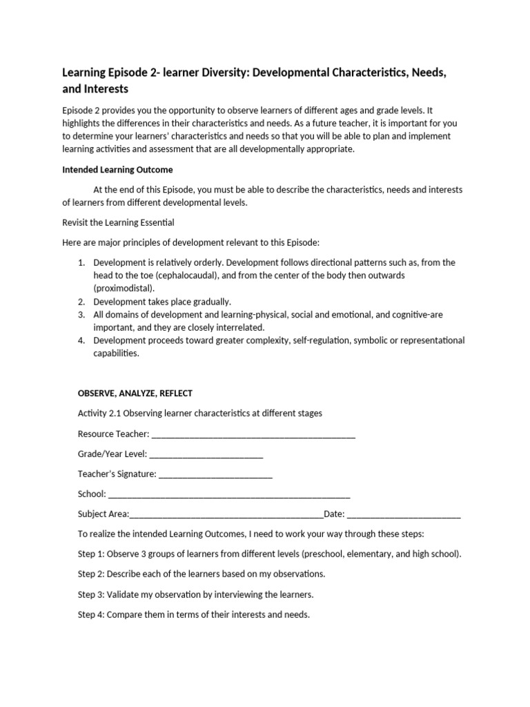 Learning Episode 2 | PDF | Learning | Teachers