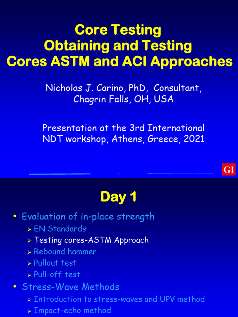 Cores ASTM | PDF | Nondestructive Testing | Concrete