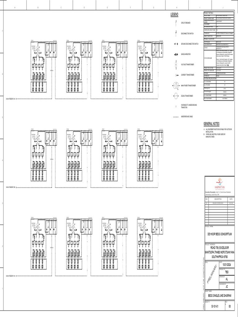 WE01830 - de Hoop BESS - BESS Single Line Diagram - 01 | PDF | Transformer | Electrical Substation