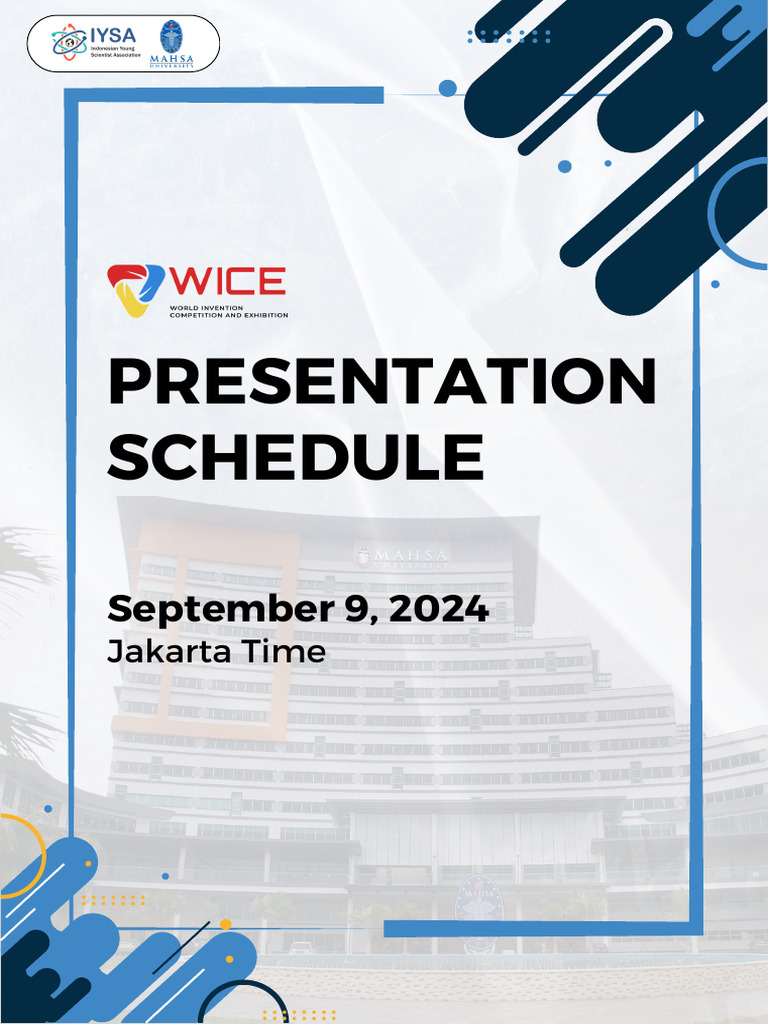 Participants Schedule WICE 2024 | PDF