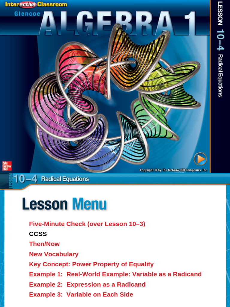 Interactive - Classroom - Radical - Equations | PDF | Equations ...