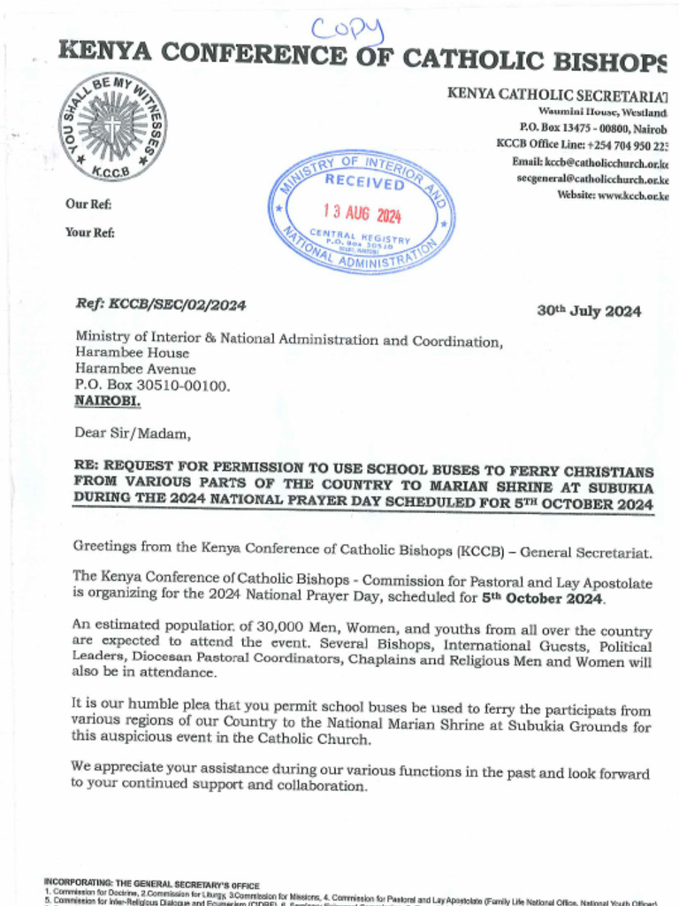 Permission To Use SCH Buses During NPD 2024 | PDF