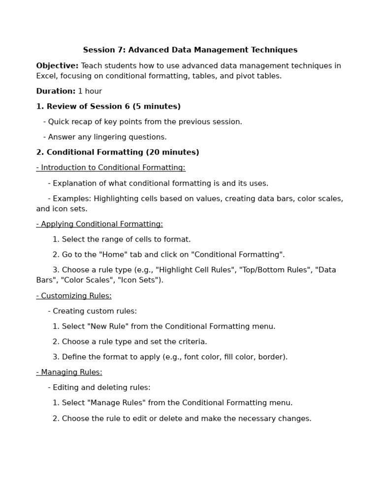 Session 7 - Advanced Data Management Techniques | PDF | Data Management | Computing