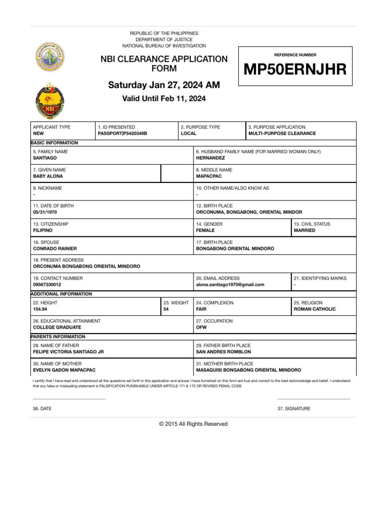 Nbi Clearance 2 | PDF | Justice | Crime & Violence