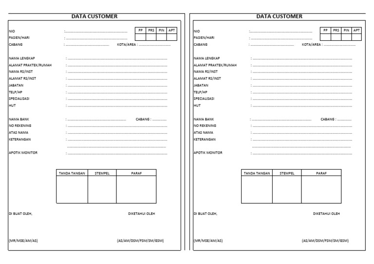 Form Data Costumer | PDF