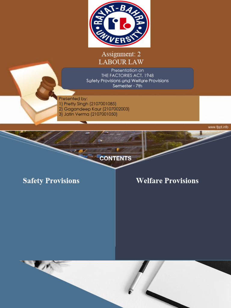 Presentation1.Pptx Labour Law | PDF | Belt (Mechanical) | Elevator