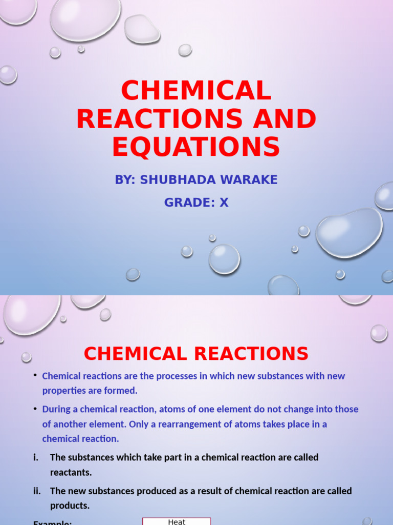 Chemical Reactions and Equations | PDF | Chemical Reactions | Redox