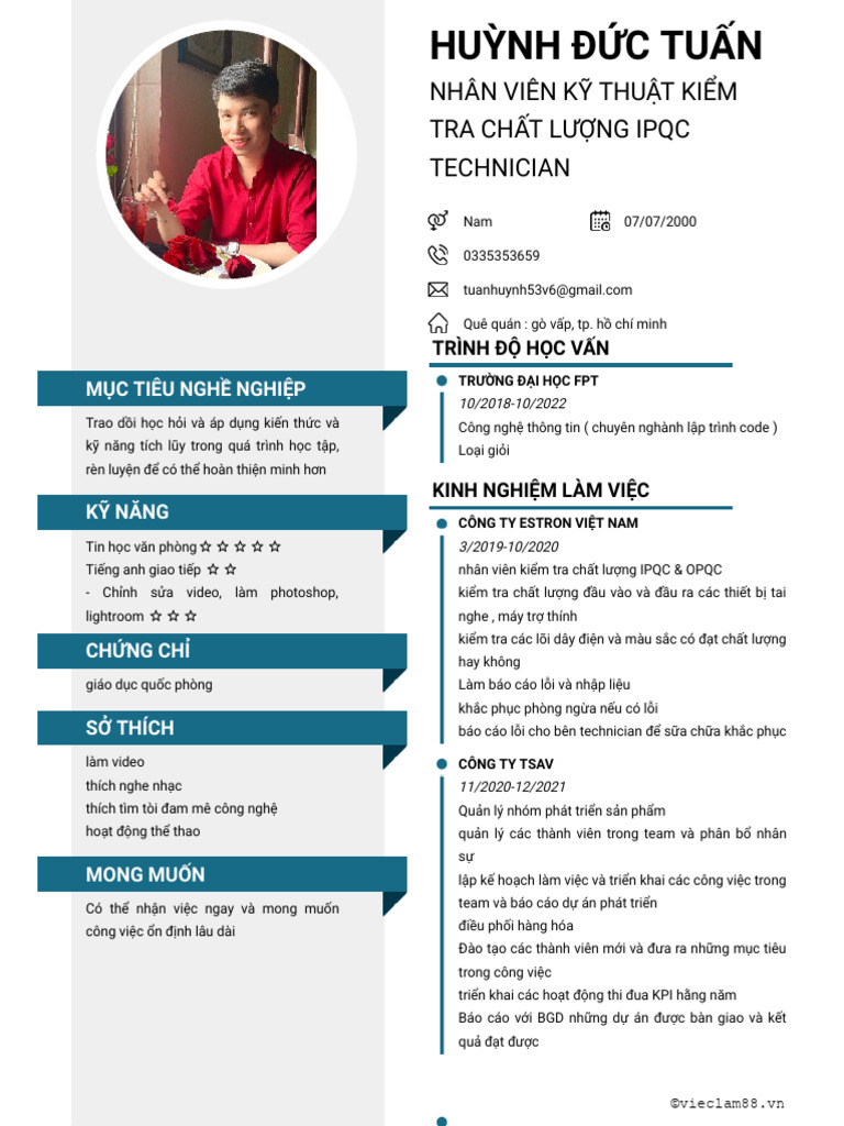 CV - Huynh Duc Tuan - KSKD | PDF