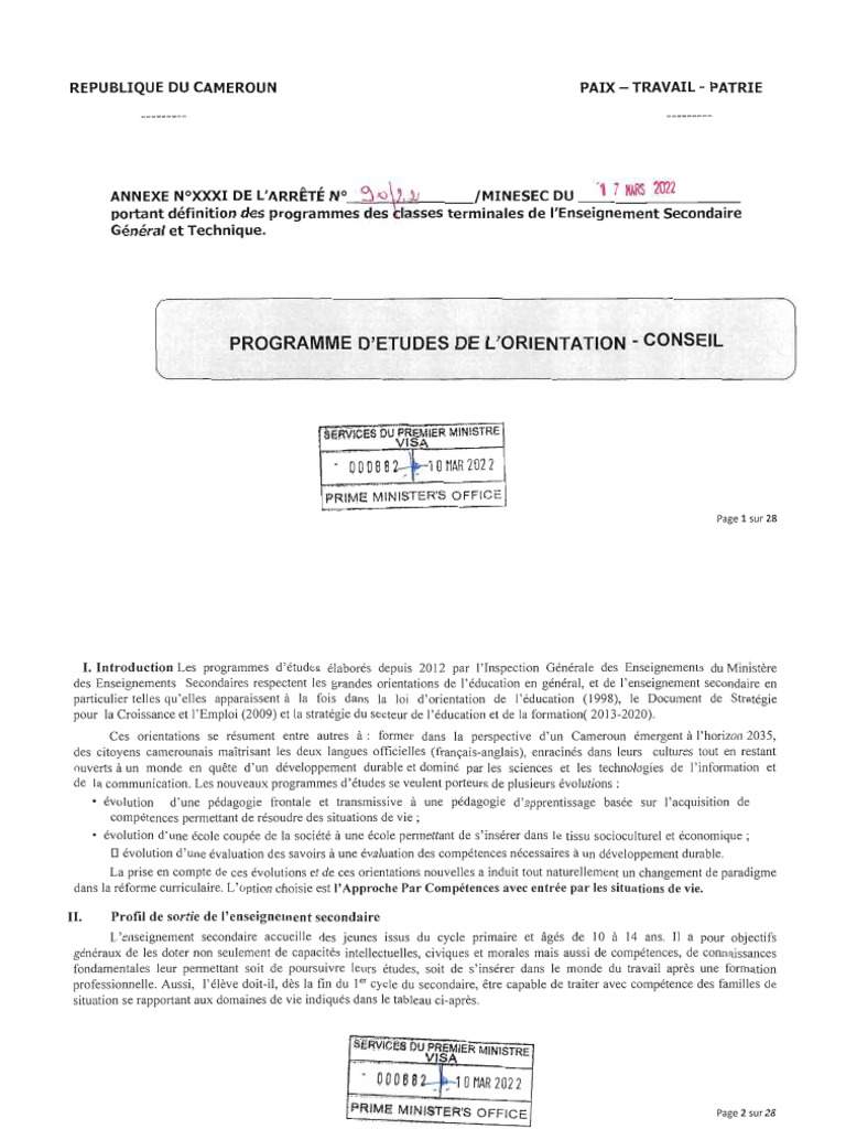 Programme D'orientation Conseil 6è-Tle | PDF