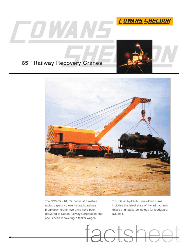 Cowans Sheldon 65t Railway Recovery Cranes | PDF | Crane (Machine)