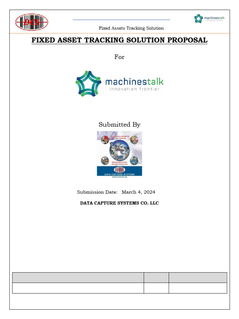 Machine Talks Asset Tracking Proposal 04032023 HP | PDF | Internet ...