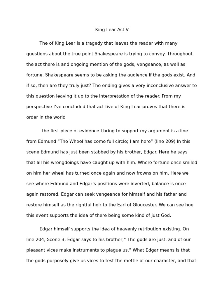 KIng Lear V | PDF | King Lear