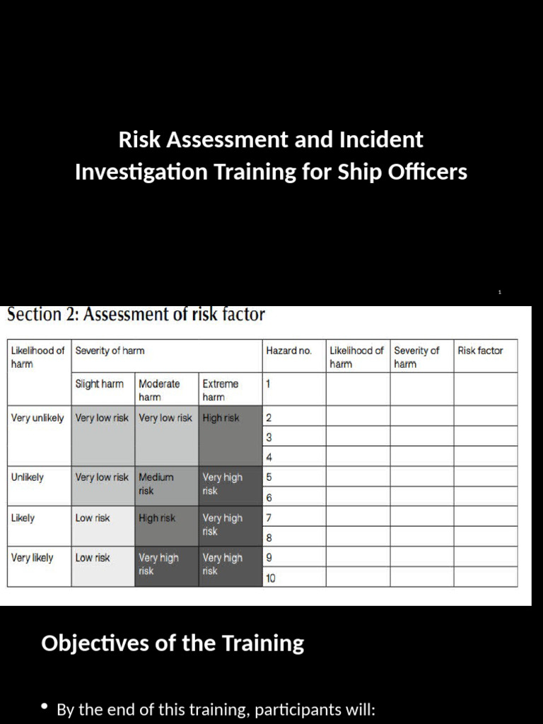 Risk Assessment and Incident Investigation Training For Ship (Autosaved ...