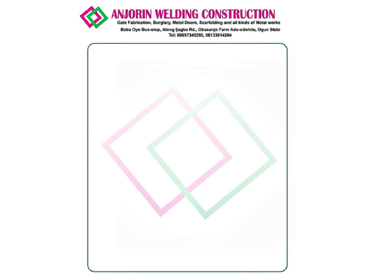 Anjorin Welding Construction Letter Heading | PDF