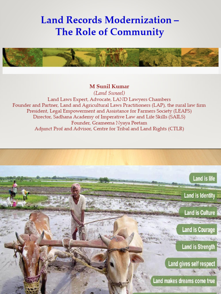 Land Records Modernisation - Role of Community - Sunil Kumar | PDF ...