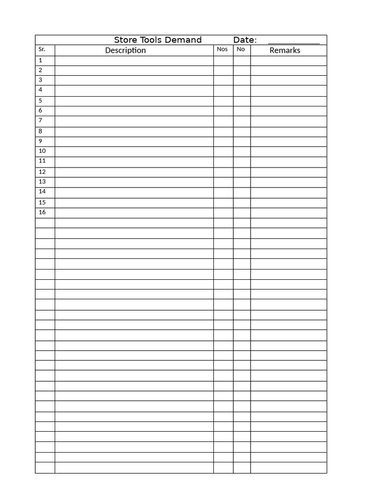 Store Tools Demand Date | PDF