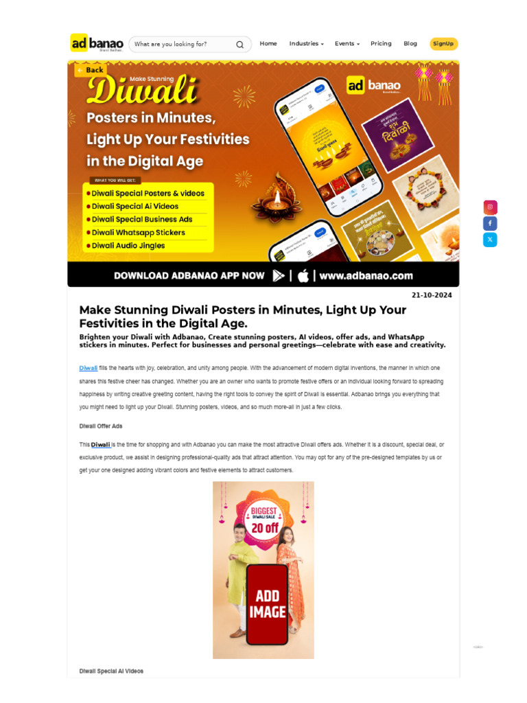 Create Stunning Diwali Posters & Videos | PDF