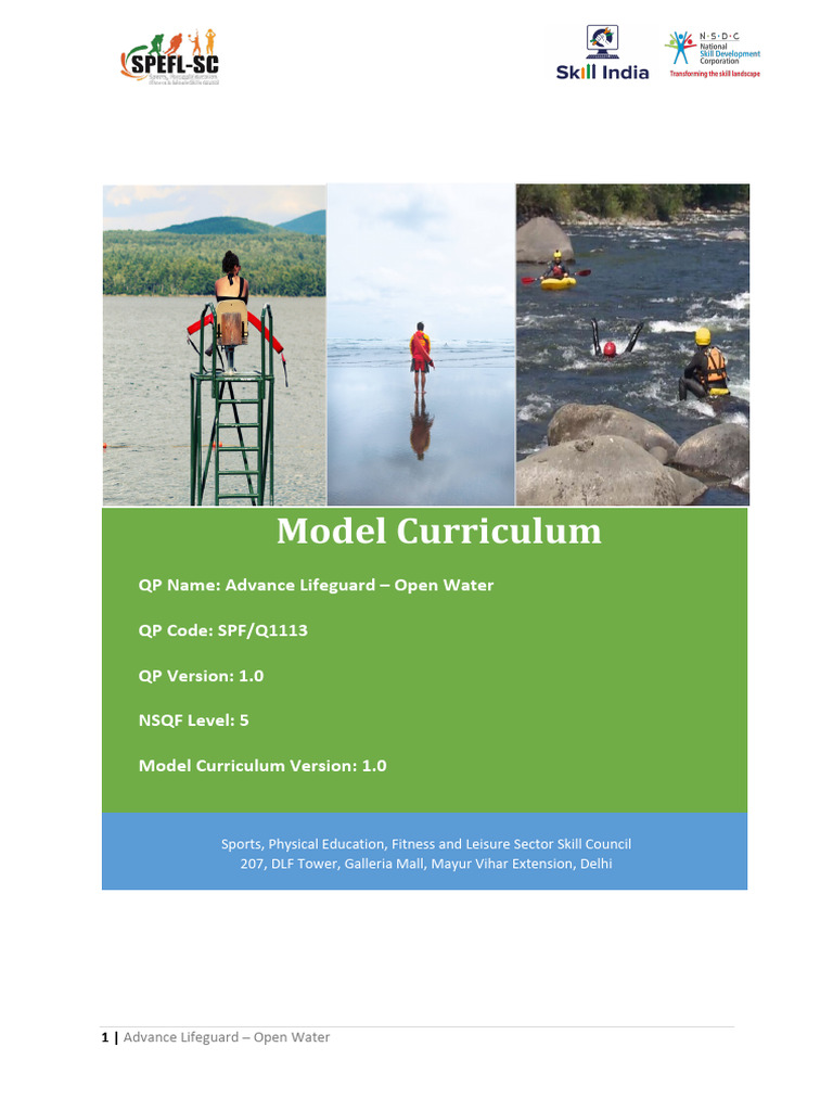 NSQF MC - Advance Lifeguard Open Water | PDF | Swimming | Cardiopulmonary Resuscitation