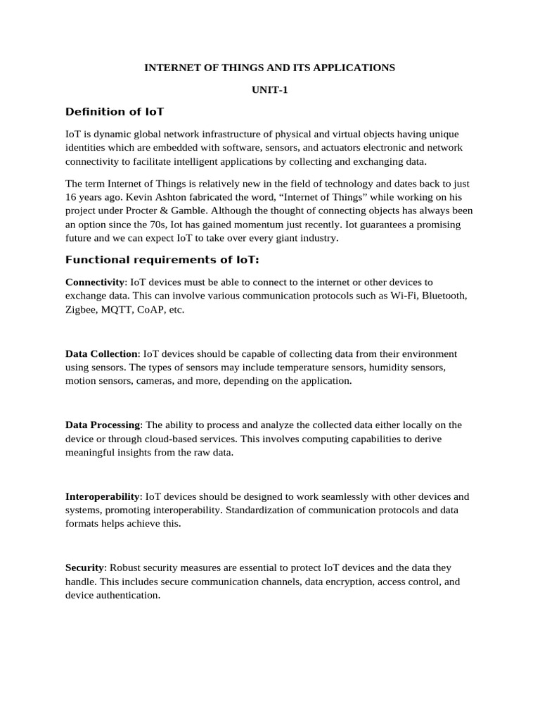 IoT Overview and Key Applications | PDF | Microcontroller | Internet Of ...