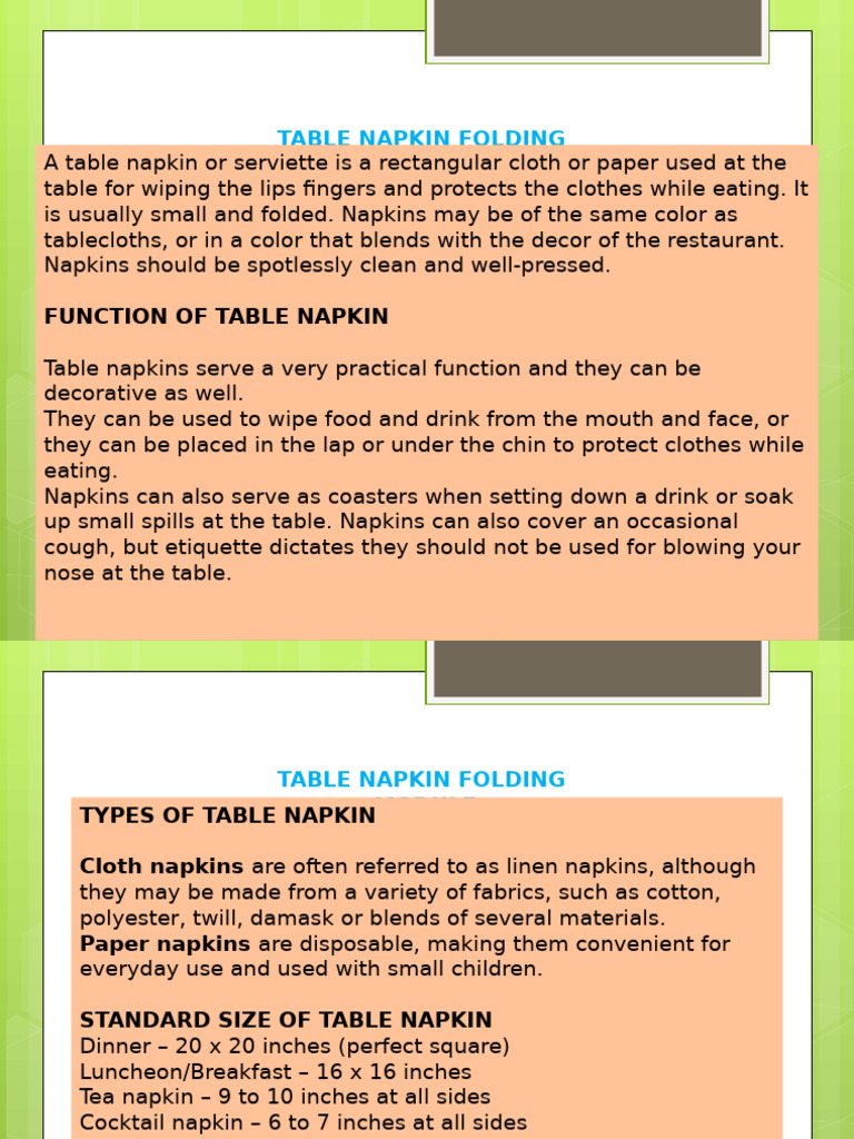 12 9 21 Table Napkin | PDF | Home & Garden