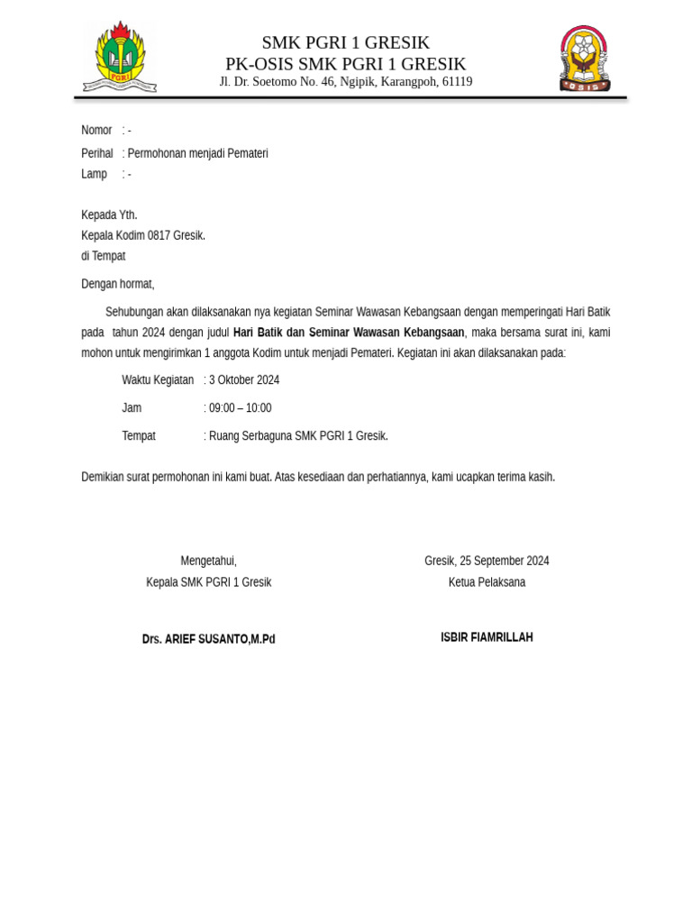 Surat Permohonan Kapolres Pdf