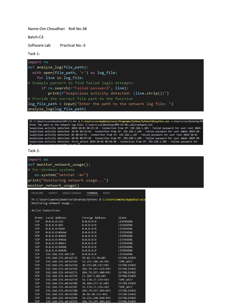 Network Security Log Analysis in Python | PDF | Denial Of Service ...
