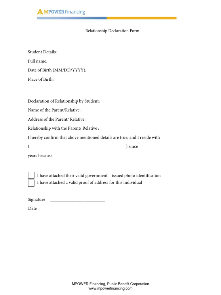 Relationship Declaration Form v2 | PDF