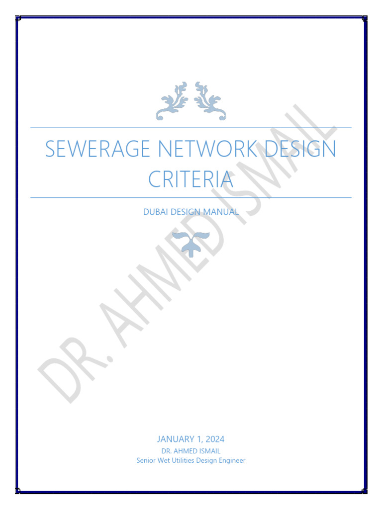Sewerage Network Design Criteria by Dr. Ahmed Ismail | PDF | Sanitary ...