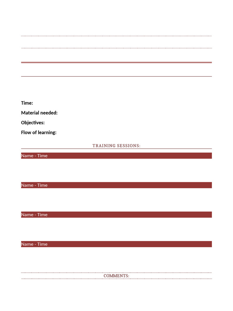 Training Plan Template 28 | PDF
