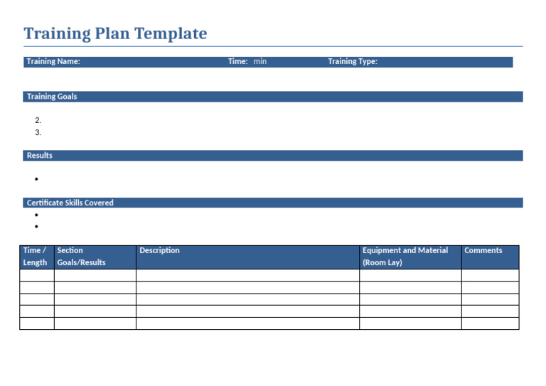 Training Plan Template 34 | PDF | Career & Growth | Computers
