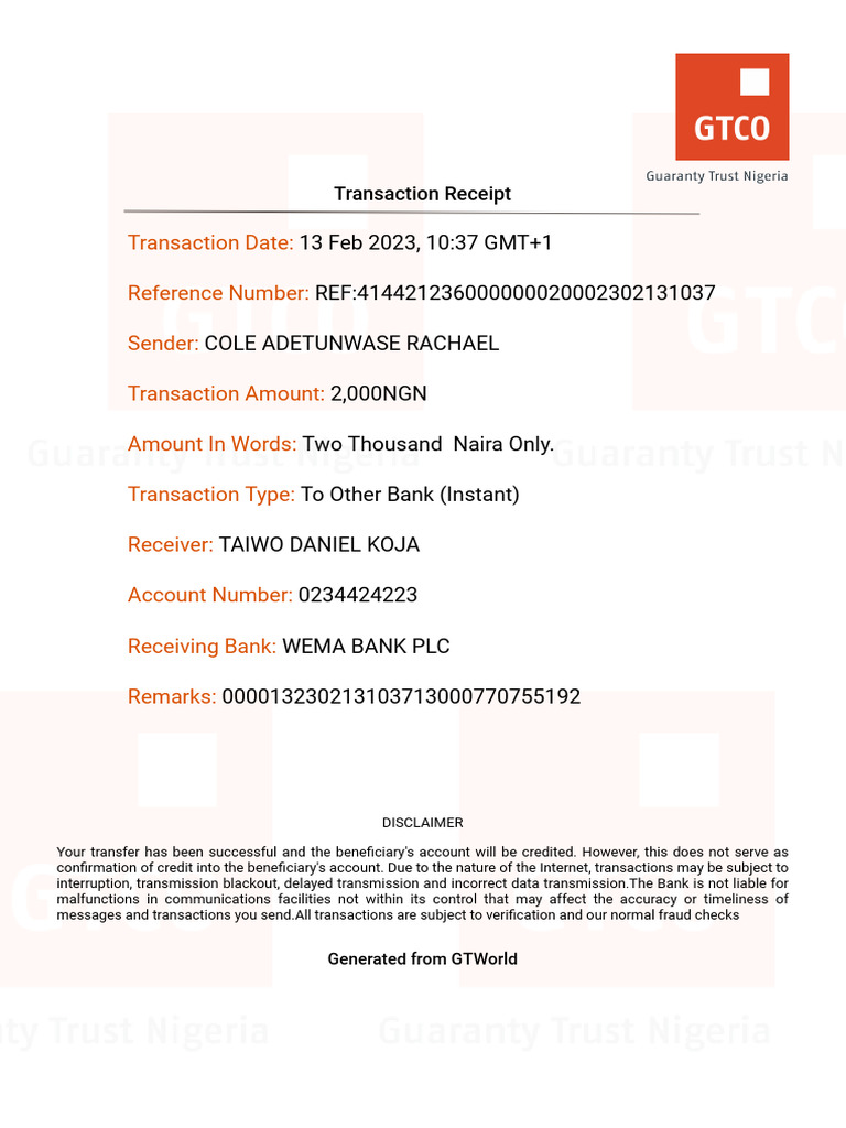 Transaction Date: Reference Number: Sender: Transaction Amount: Amount ...