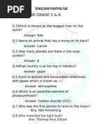 100 Easy General Knowledge Questions | PDF | Planets | Mars