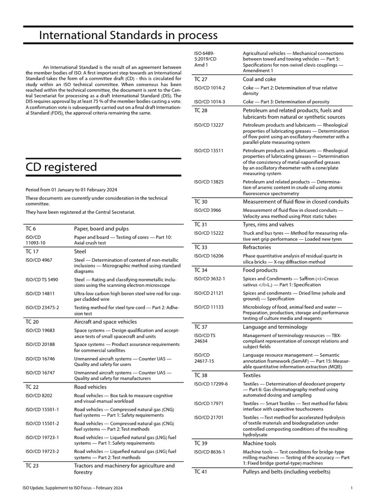 ISOupdate 202402 | PDF | International Organization For Standardization | Concrete