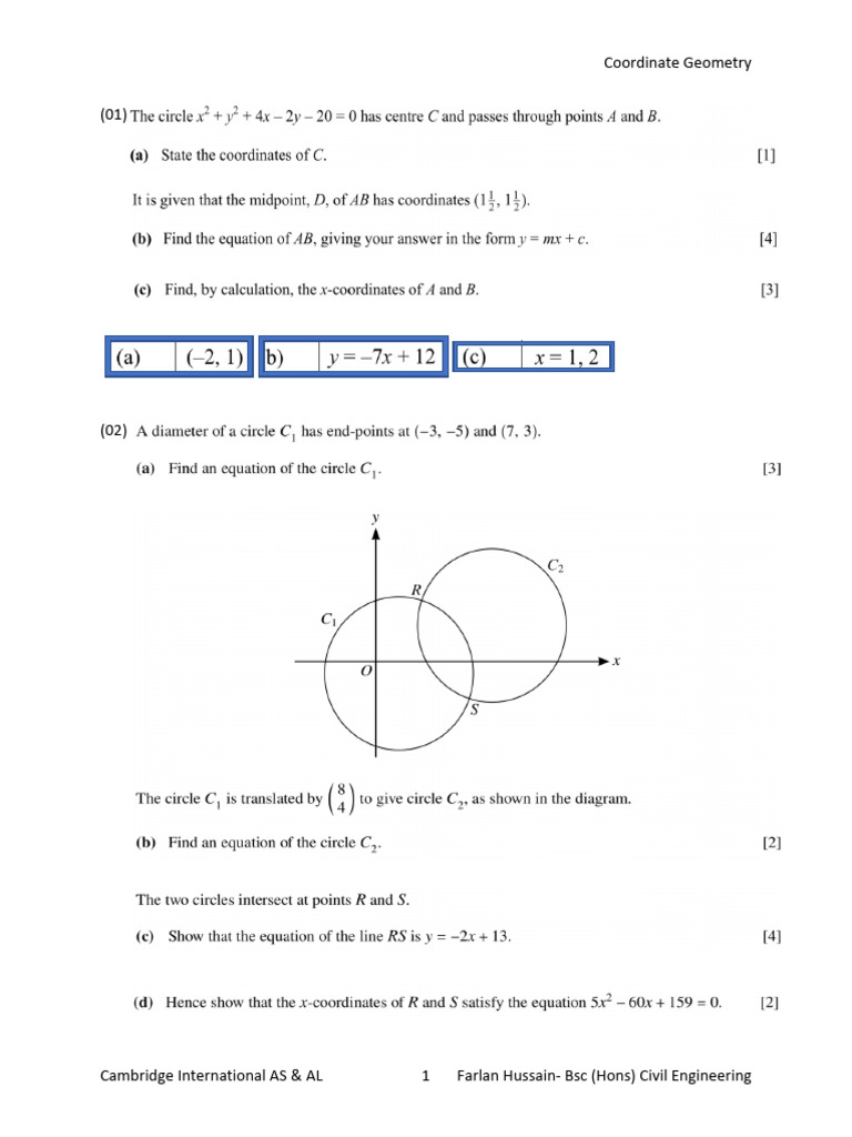 Coordinate Geometry for AS & A Level | PDF | Academic Degree ...