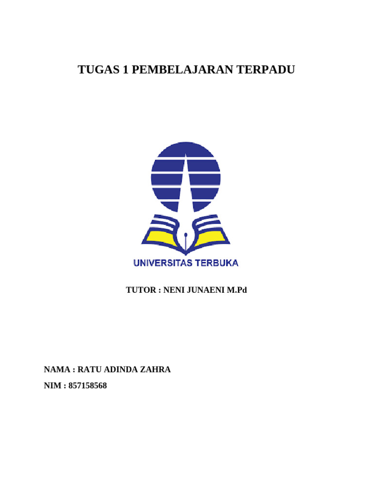 Tugas 1 Ratu Pembelajaran Terpadu | PDF | Karier & Perkembangan
