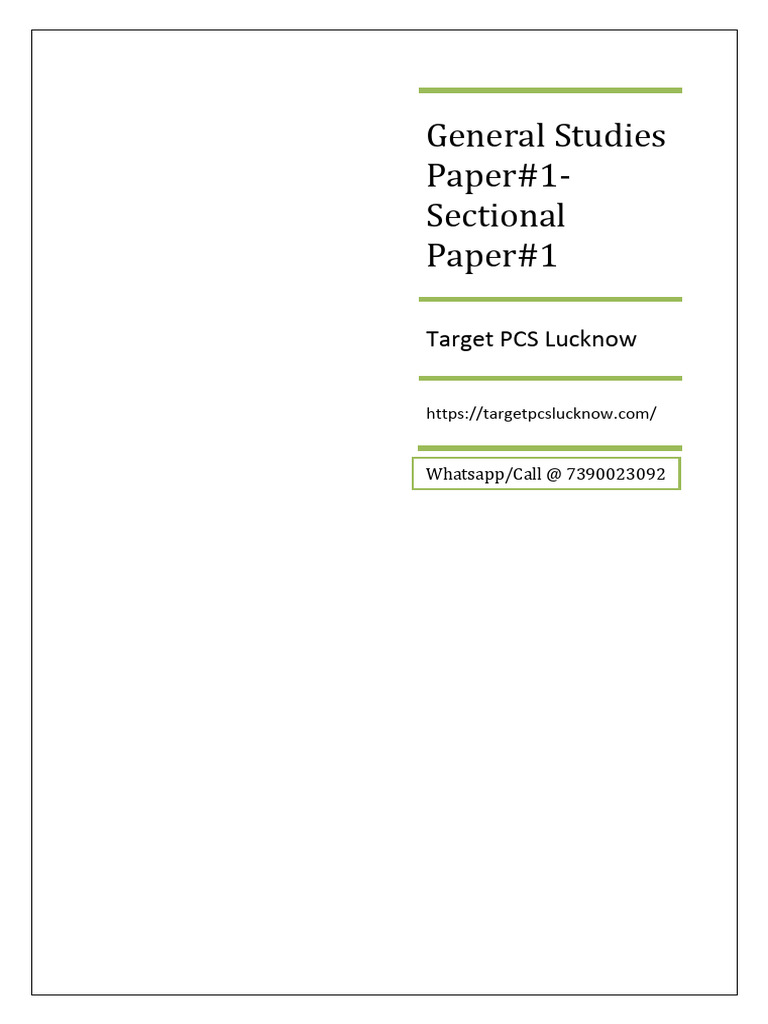 Target PCS Lucknow Sample of Mock Paper1 - English - Solution UPPSC ...