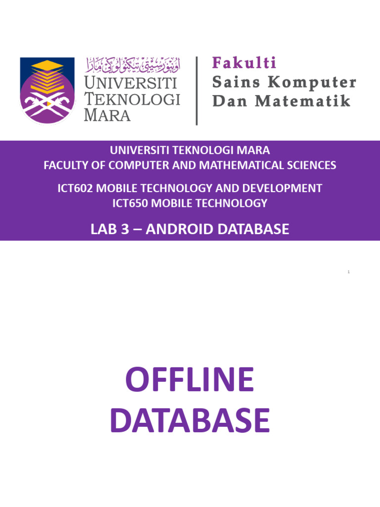 Lab Activity 3 - Offline Database | PDF | Databases | Sql