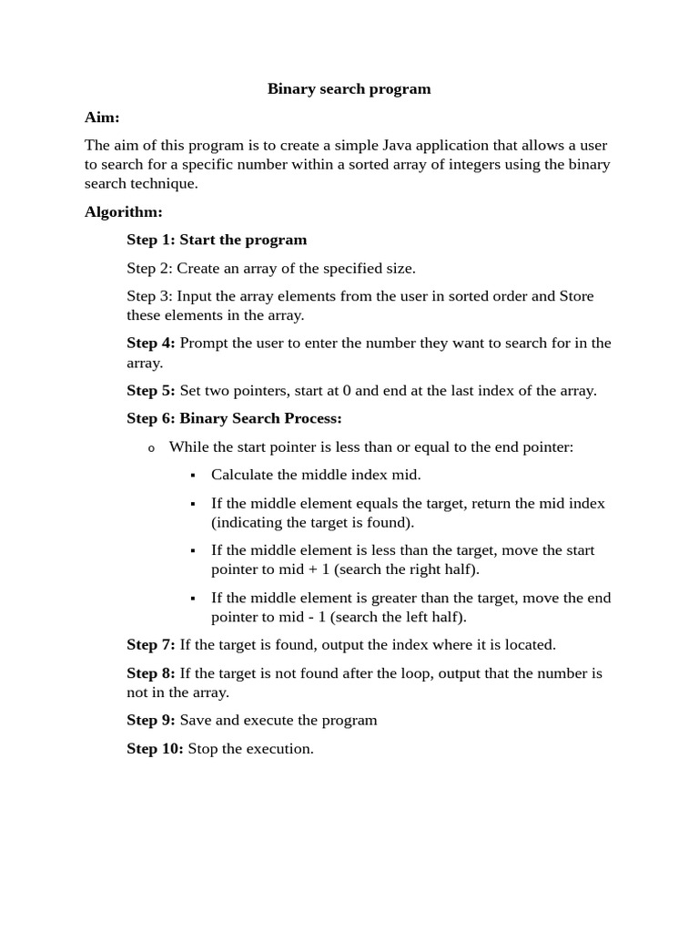 binary search program | PDF | Pointer (Computer Programming) | Computer Program