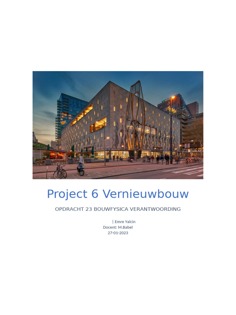 Project 6 Opdracht 23 Bouwfysica Verantwoording | PDF