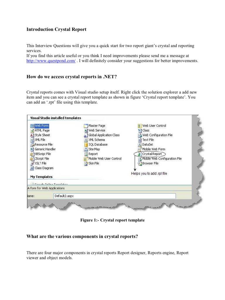 Introduction Crystal Report | PDF | Microsoft Sql Server | Databases