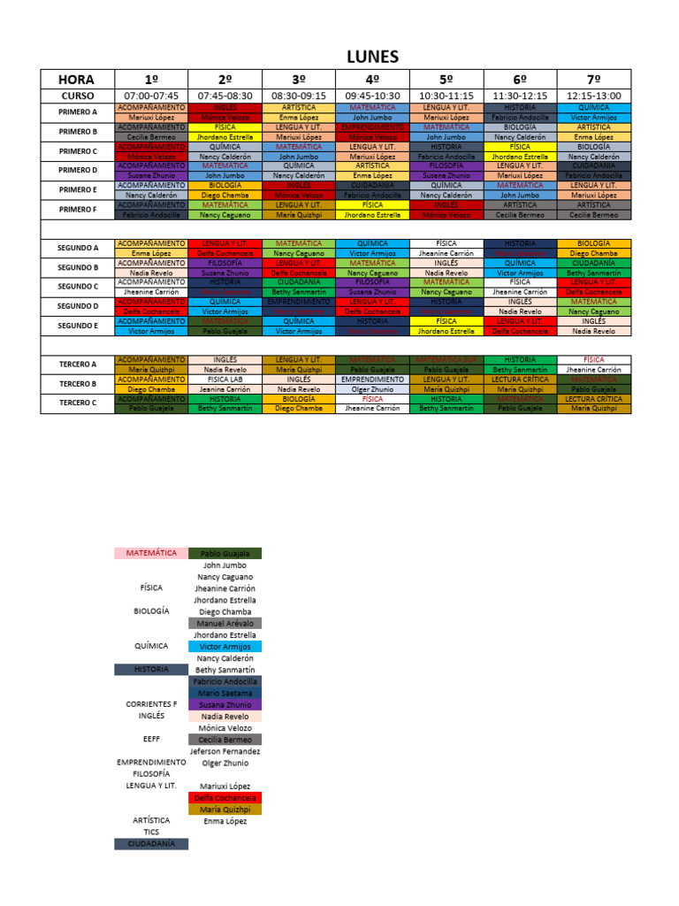 Horario 2024-2025 Final Modificado | PDF