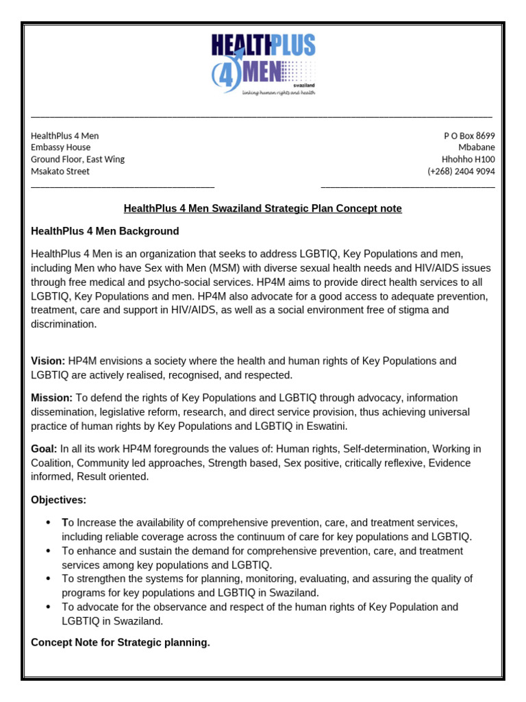 Concept Note (Strategic Plan For HP4M To UNAIDS) FINAL | PDF ...
