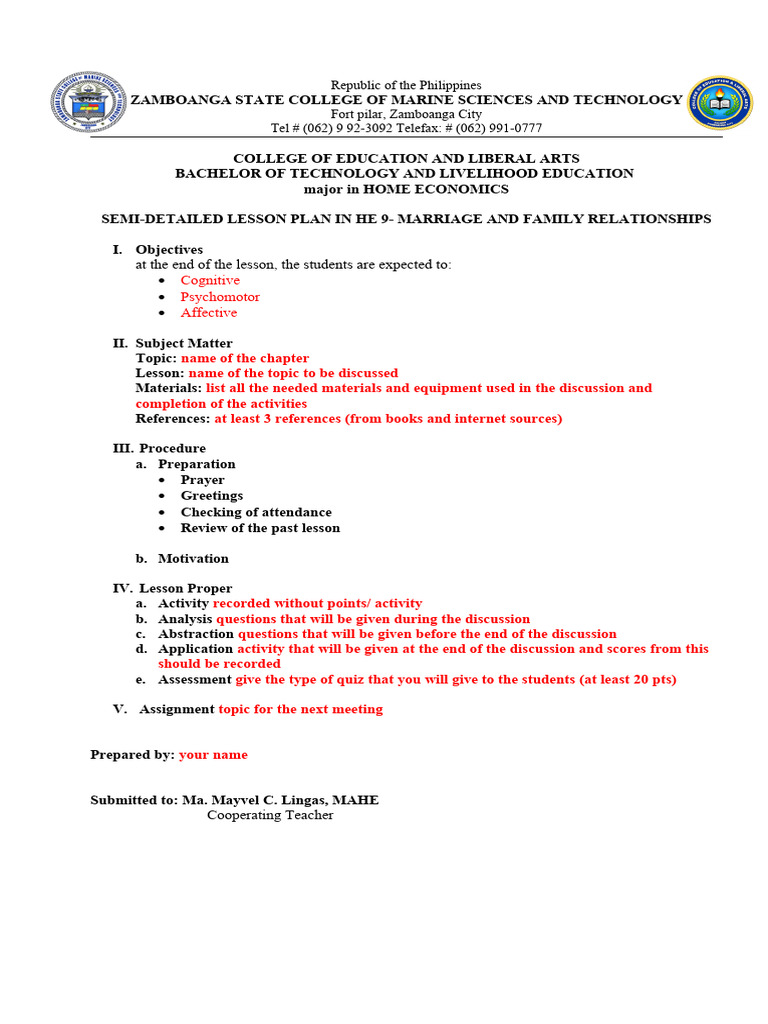 Lesson Plan Format | PDF