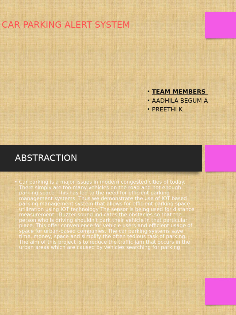 Car Parking Alert System | PDF