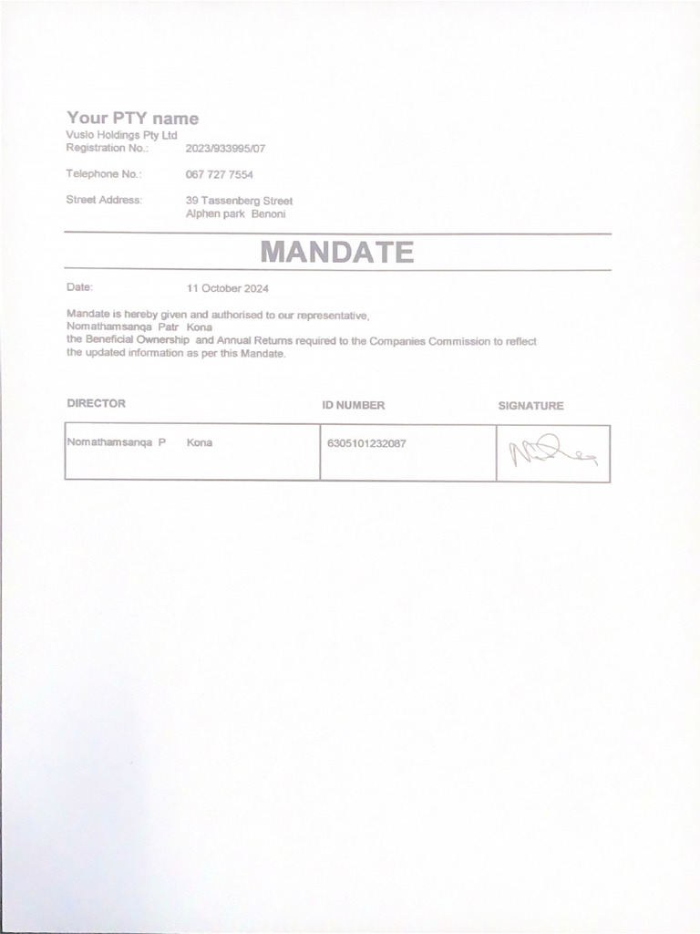 Mandate Signed | PDF