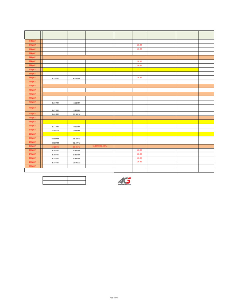 AZLAN Attendance - Apr 2021 | PDF