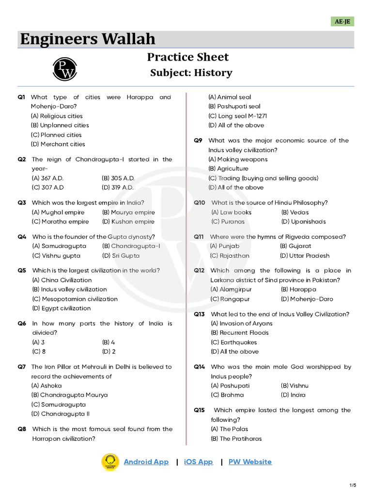 Engineers Wallah: Practice | PDF | History
