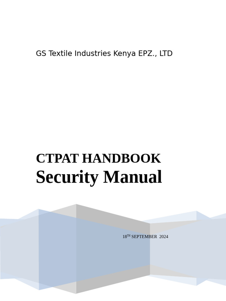 CTPAT Security Manual Overview | PDF | Security Guard | Warehouse