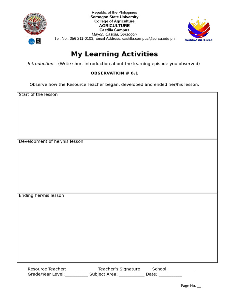 FS2 - Worksheet 6 | PDF | Teaching Method | Cognitive Science