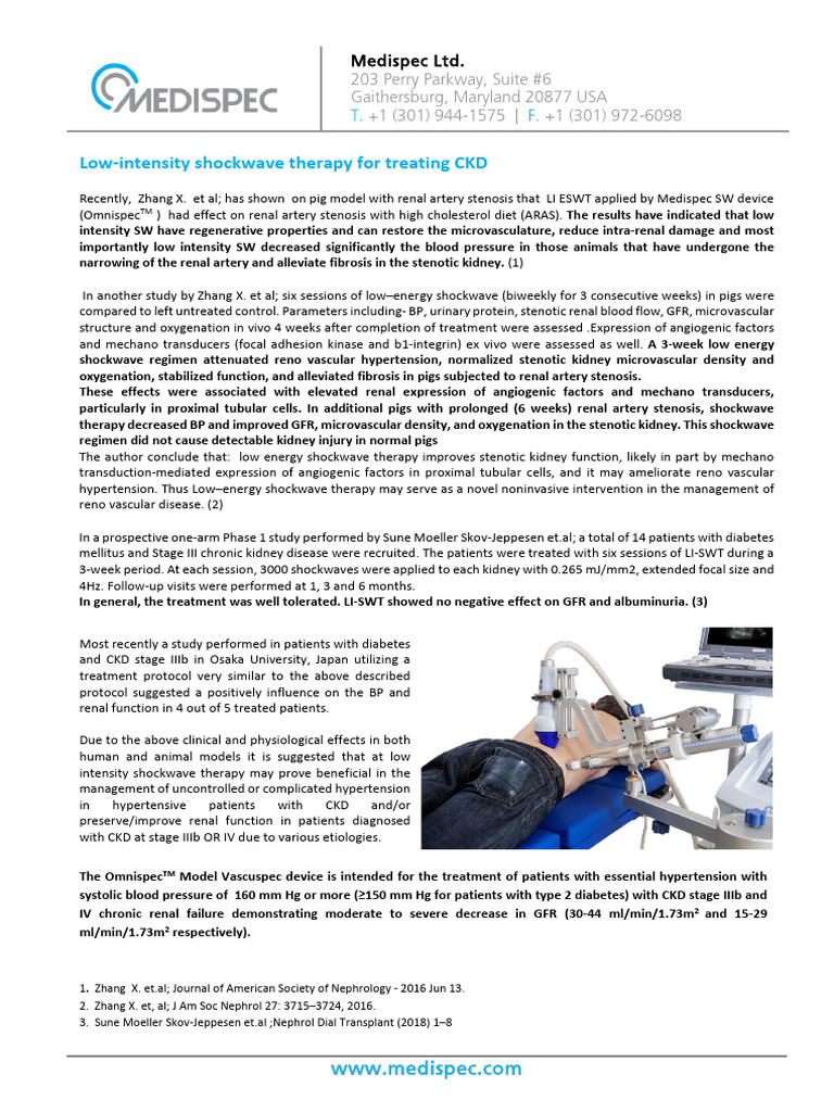 Low-Intensity Shockwave Therapy for CKD | PDF | Chronic Kidney Disease ...